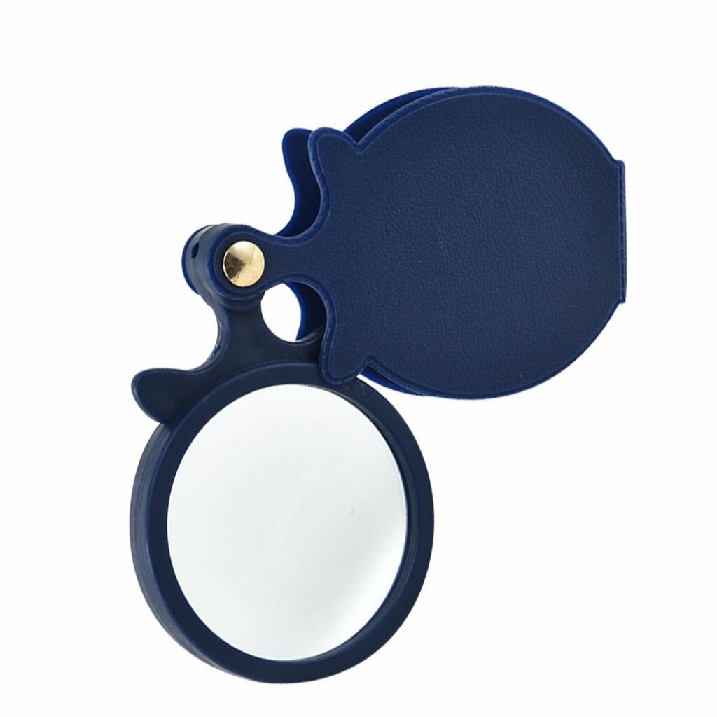 10-кратная лупа в кожаном футляре синего цвета