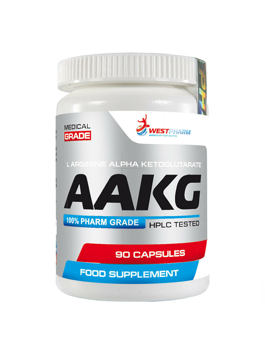 WestPharm AAKG / аакг / Аргинин альфа-кетоглутарат / Аминокислота / Спортивная добавка / 90 капсул