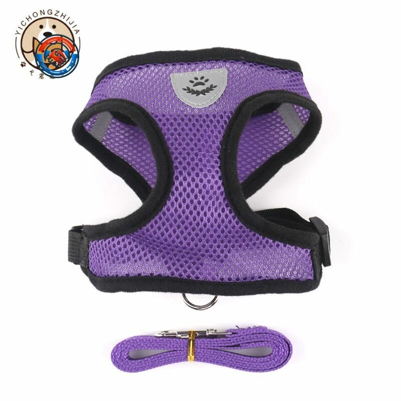 Прогулочная шлейка для кошек и щенков, регулируемая анатомическая жилетка с поводком 130 см, дышащая сетка и светоотражающая вставка, комфортная альтернатива ошейнику для мелких и средних пород