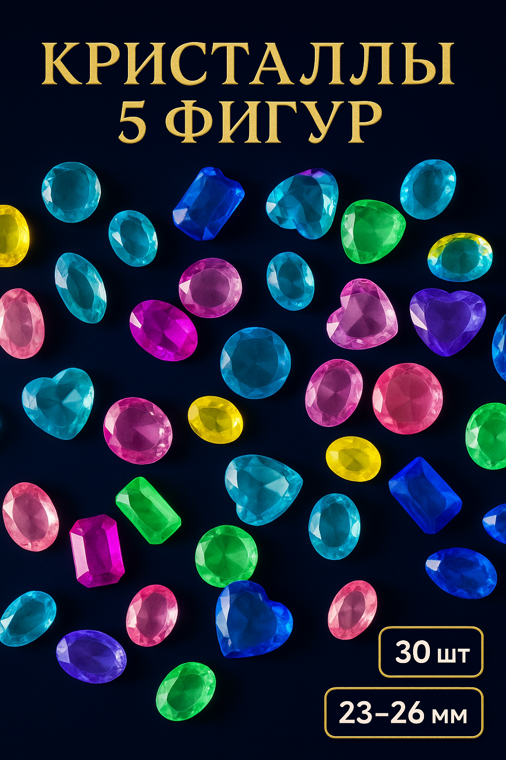 Камушки для творчества и игр "5 фигур", 30 шт, игрушки для детей, COLOR Si