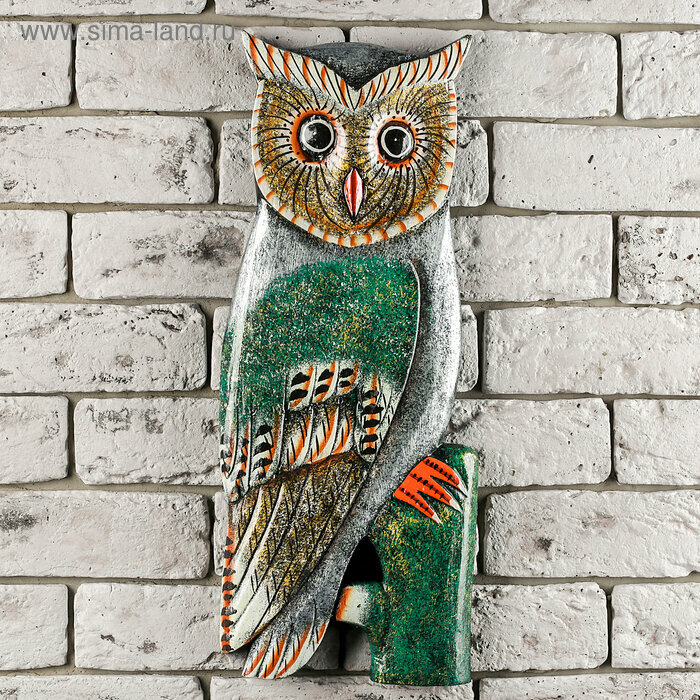 Настенное панно «Сова на ветке», 48×20×2.5 см