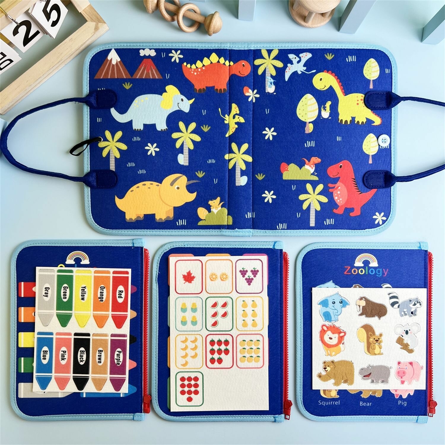 Бизиборд книжка развивающая "Веселое путешествие": интерактивная игрушка для моторики и изучения английского языка