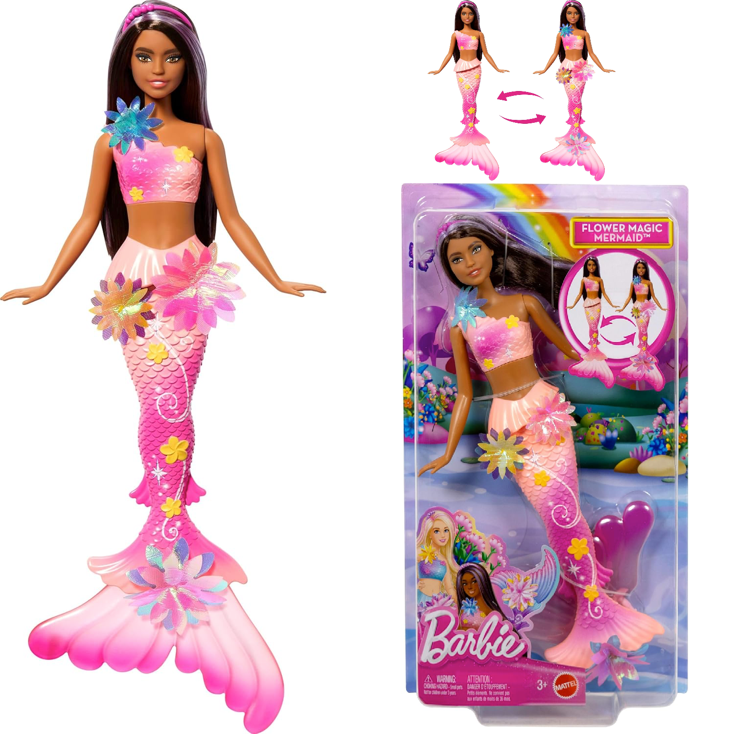 Кукла Барби русалка Волшебный цветок Barbie Magic Flower Mermaid JDM73
