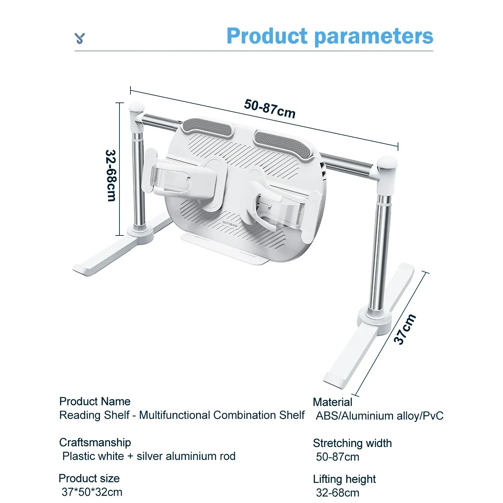 Подставка для книг Eary для чтения, регулируемая кровать, диван, ленивый держатель, лежащий для бумажных книг, CookBook, TextBook, журналов с зажимами для страниц