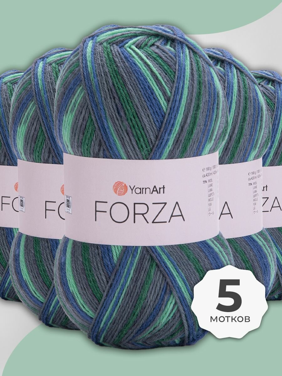 Пряжа для вязания YarnArt Forza носочная, 5 мотков, цвет 2506