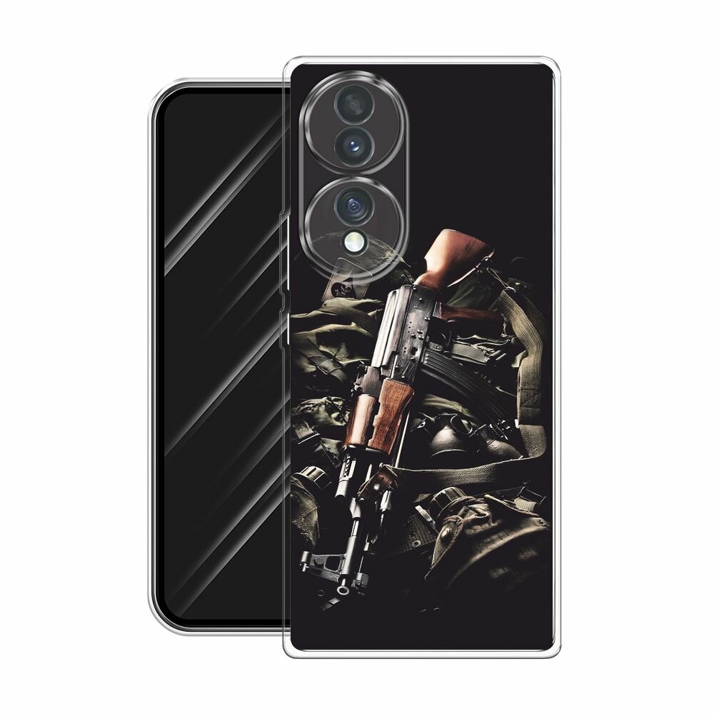 Силиконовый чехол на Honor 70 / Хонор 70 с принтом "Автомат" — фото 1