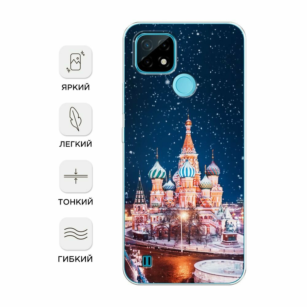 Силиконовый чехол на Realme C21 / Реалми С21 с принтом "Москва 1" — фото 1