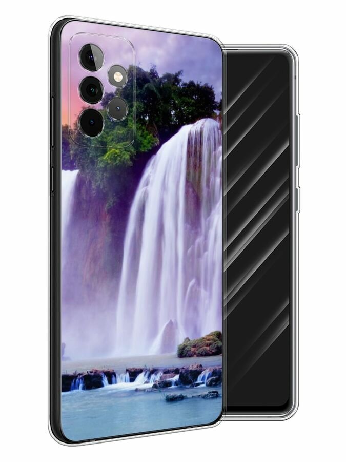 Чехол на Samsung Galaxy A72 / Самсунг Галакси А72 с принтом водопад 10