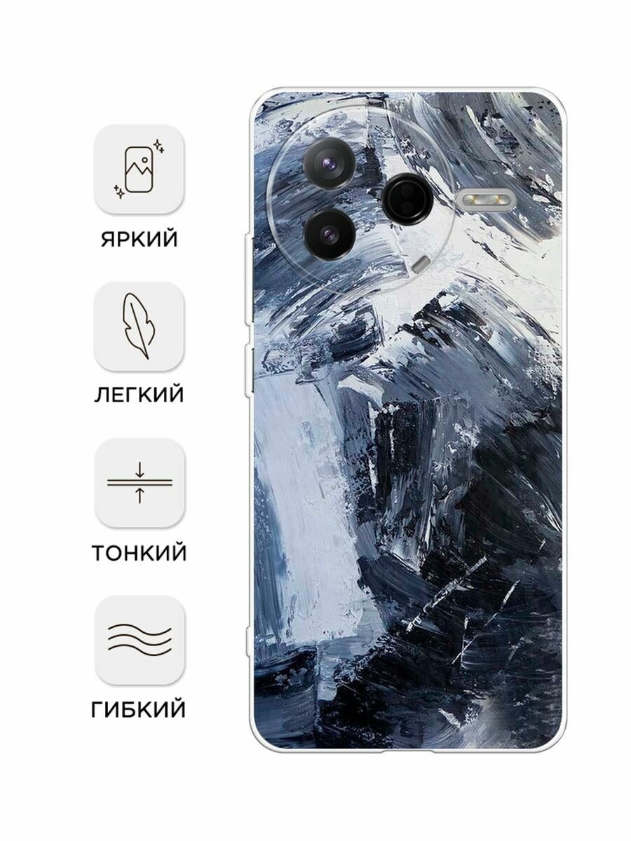 Чехол на Poco F7 Pro / Поко F7 Про с принтом "Абстракция живопись" — фото 1