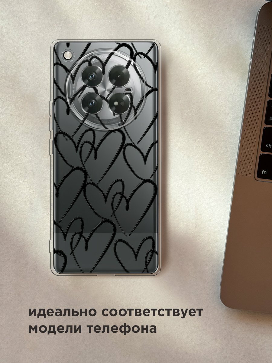 Чехол на Infinix Zero 40 5G / Инфиникс Зеро 40 5G с принтом "Hearts doodle black 1" — фото 1