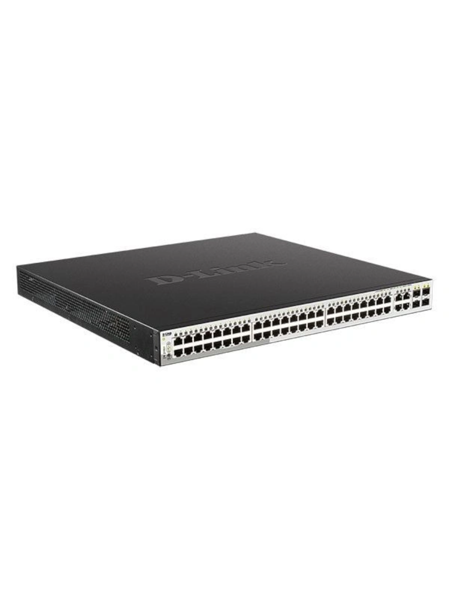 Коммутатор PoE D-link DGS-1210-52MP/F4A WebSmartPro, 48x10/100/1000Mbp PoE (370 Вт), 4xSFP, 19'