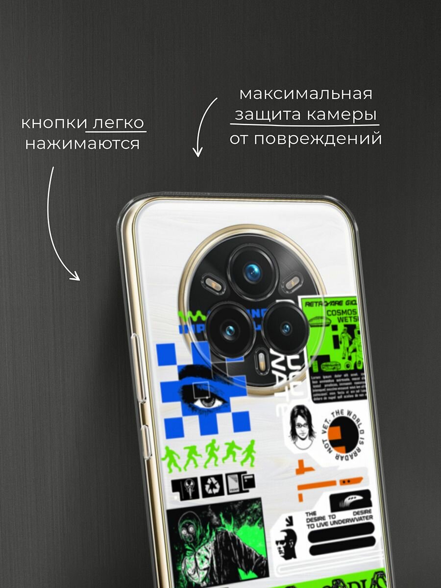 Чехол на Realme 14 Pro+ / Реалми 14 Про+ с принтом "Nothing impossible", прозрачный — фото 1