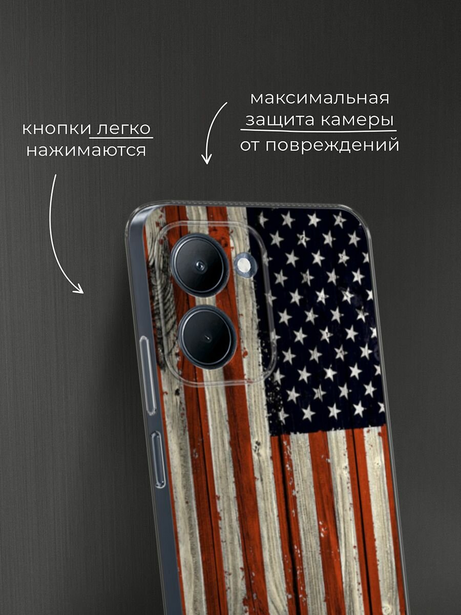 Силиконовый чехол на Realme C33 / Реалми С33 с принтом "США" — фото 1