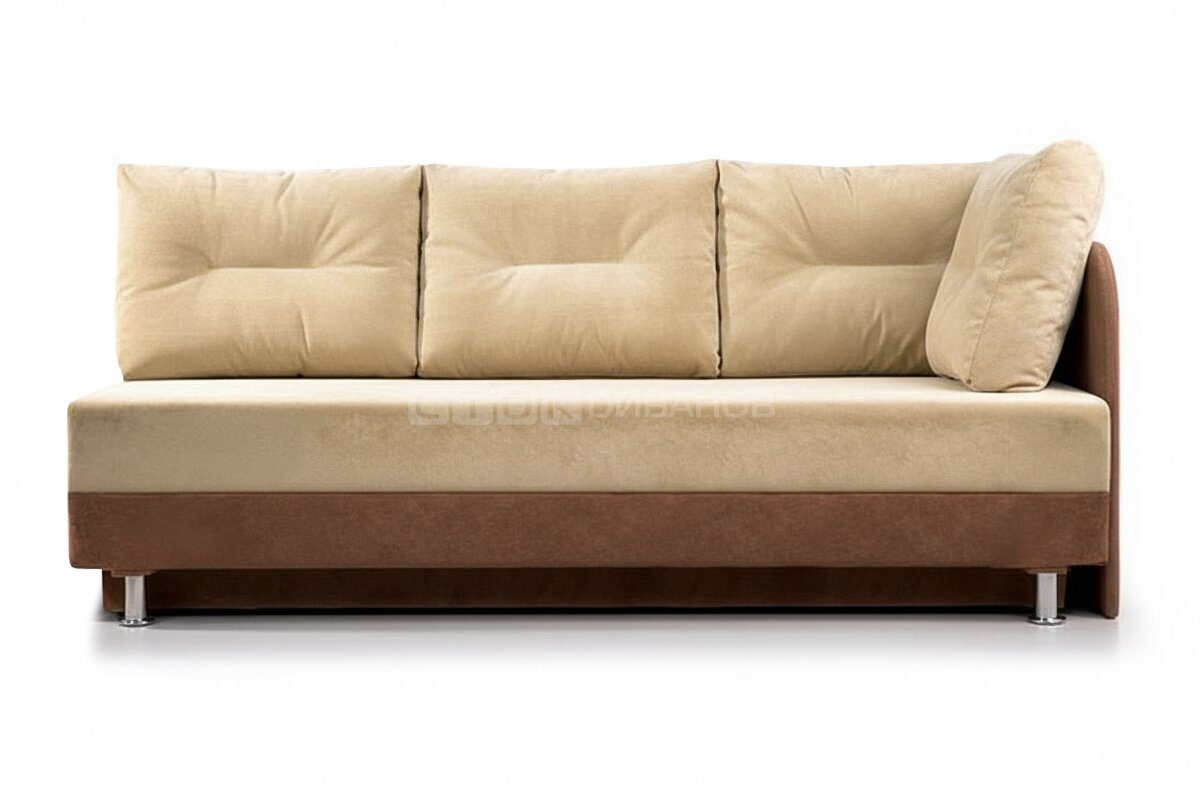 Диван Сток Диванов Боно Beige бежевый 195 см, механизм еврокнижка, с ящиком для хранения