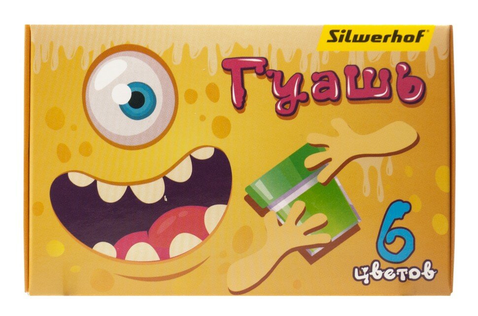 Гуашь Silwerhof Монстрики 6цв. бан. 20мл. картон. кор.