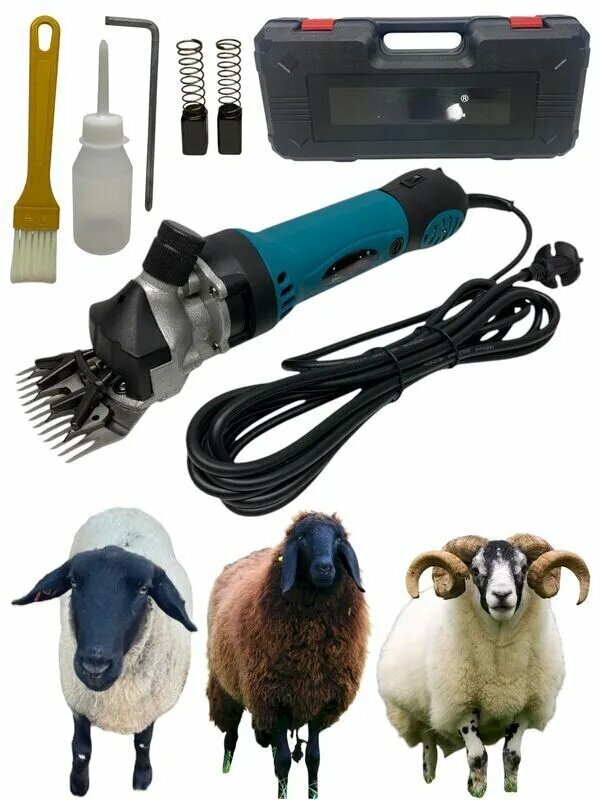 Электрическая машинка для стрижки овец, мощная сетевая с прямой расческой и регулировкой скорости.