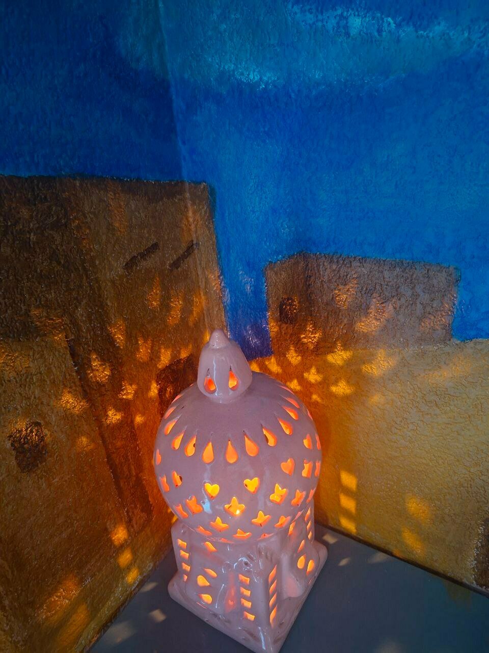 Подсвечник ручной работы, керамика, настольный декоративный, розовый