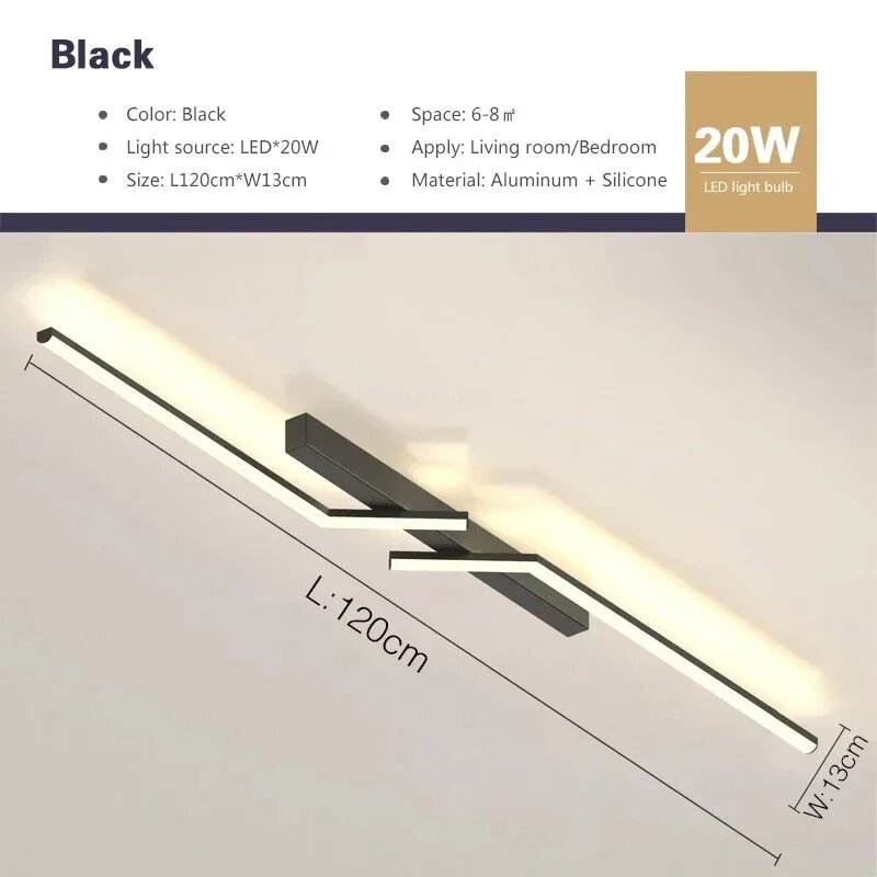 CETANT Умные потолочные светильники LED 60/80/100/120 см золотые и черные