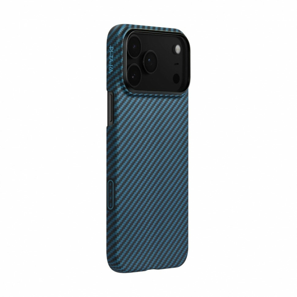 Чехол для iPhone 17 Pro PITAKA Ultra-Slim Case 1500D (PitaTap) , черный/синий ( Black/Blue Twill)