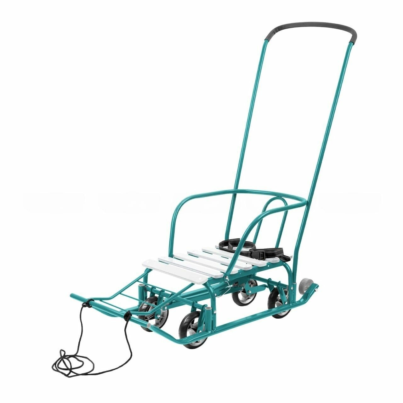 Санки детские с колесами Ника Тимка 5 аквамарин, для мальчиков и девочек