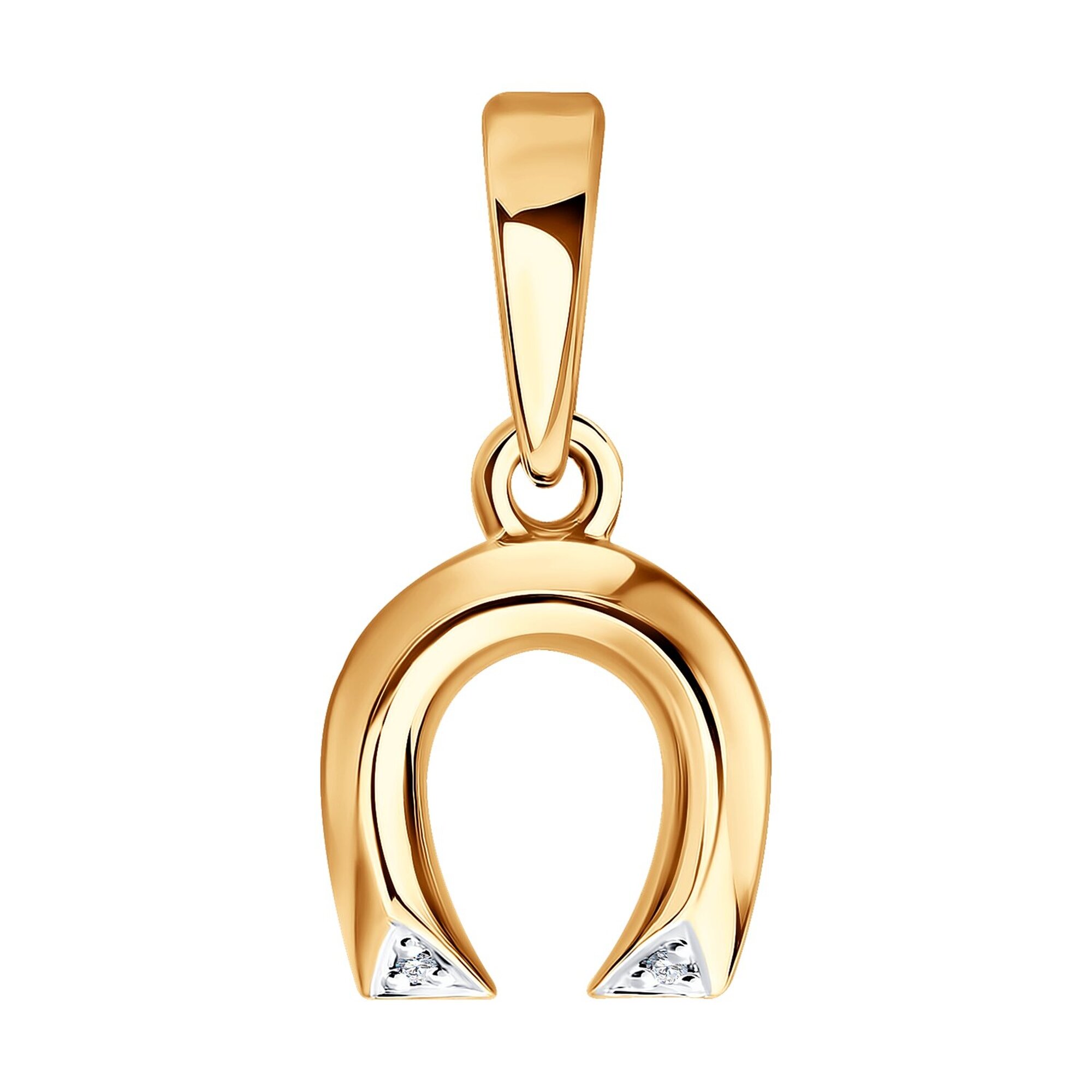 Подвеска, красное золото, 585 проба, бриллиант