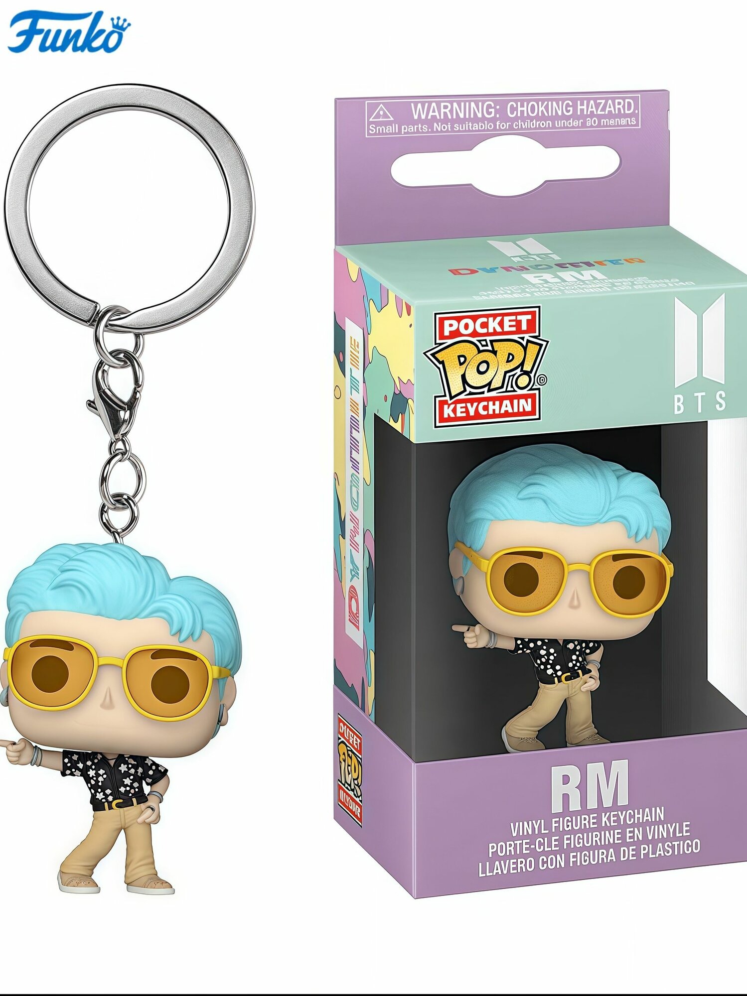 Брелок Pop Funko "BTS Dynamite RM", интерактивная, пластик, коллекционная