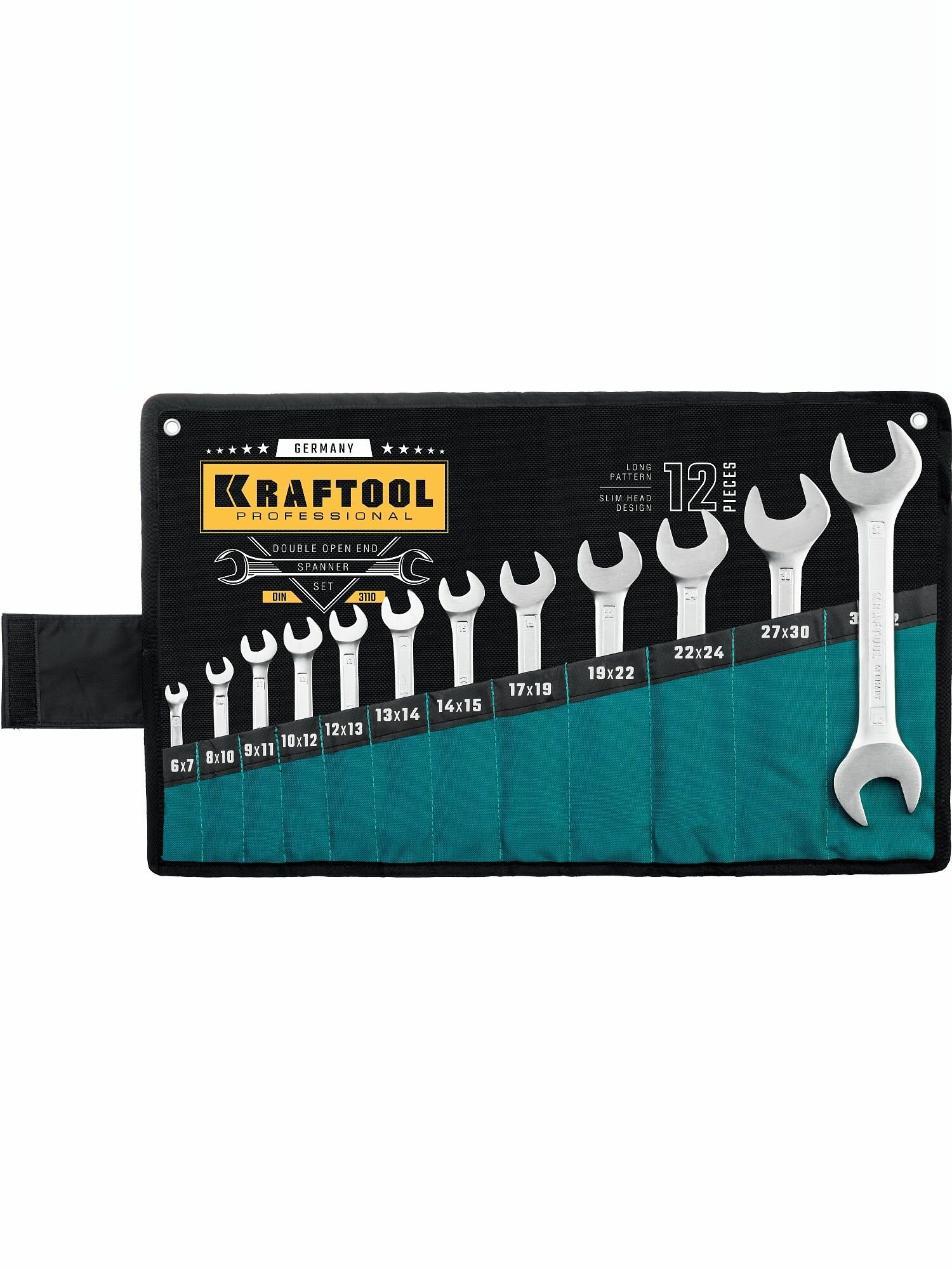 KRAFTOOL 12 шт, 6 - 32 мм, набор ключей гаечных рожковых 27033-H12_z01