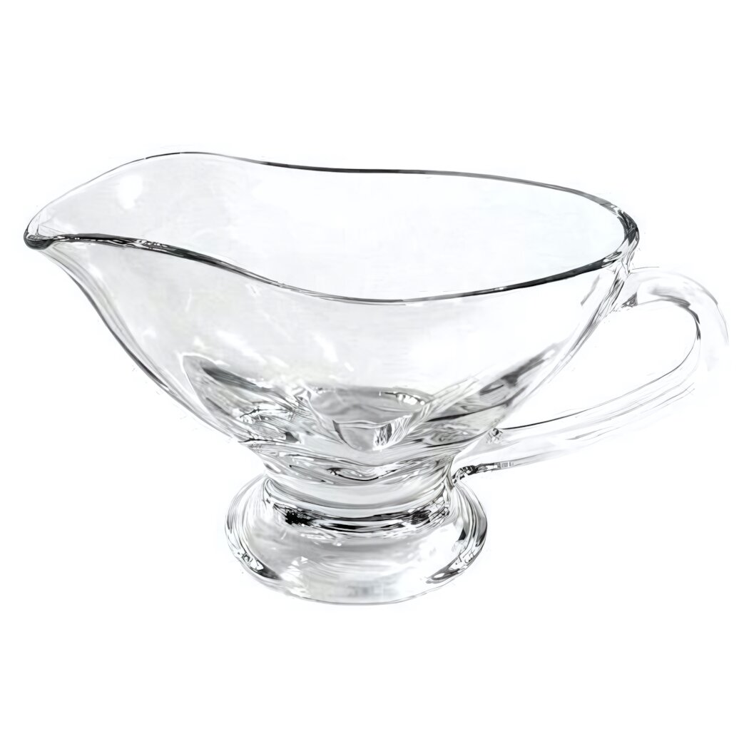 Соусница стеклянная "Basic" 250 мл, прозрачная, носик и ручка, серия "HoReCa", удобная для дозирования соусов