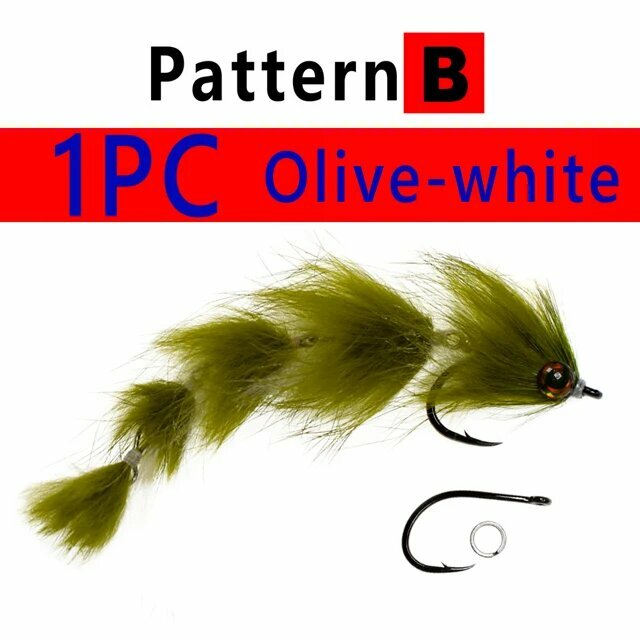 Bimoo Мини Finesse Changer стример для ловли рыбы Pattern B Ol White