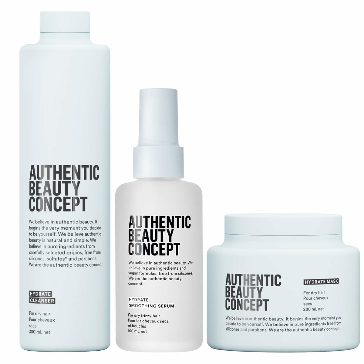 Authentic Beauty Concept Увлажняющий набор для густых волос шампунь , маска , сыворотка Hydrate из 3 предметов