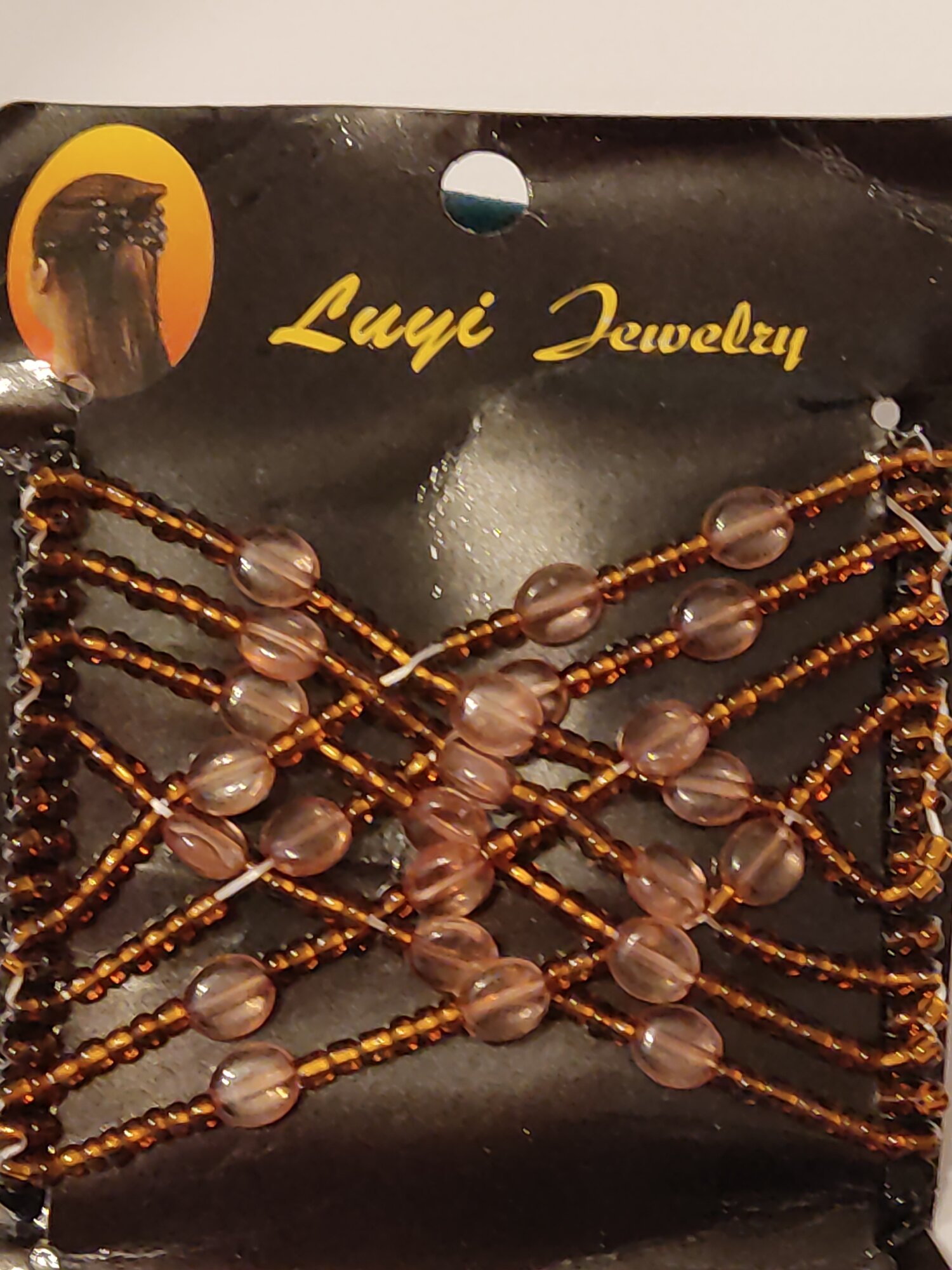 Зажим для волос 2-гребневый "Жемчужная сеть", коричневый 1, металлический, пластик, 9см