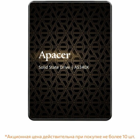 SSD диск Apacer AS340X, 240Гб, 2.5", SATA (AP240GAS340XC-1)