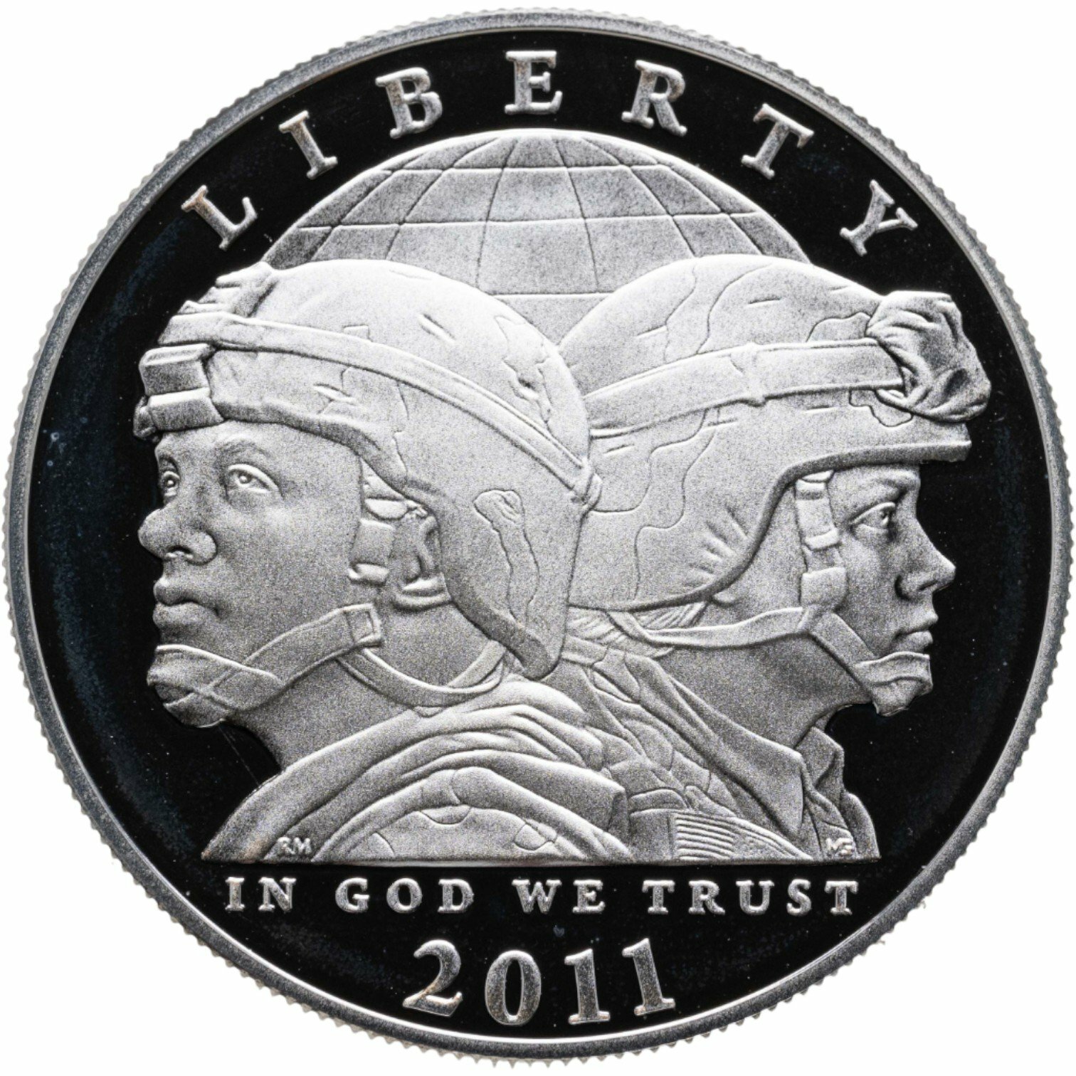 США 1 доллар dollar 2011 "Армия США", Серебро 900, в сохранности Proof