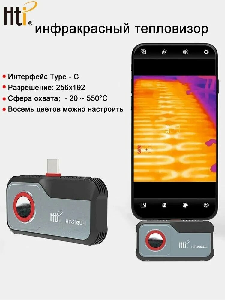 Современный тепловизор HT203Ui 256x192 пикс для Android, премиум с диапазоном 20 C 550 C TypeC