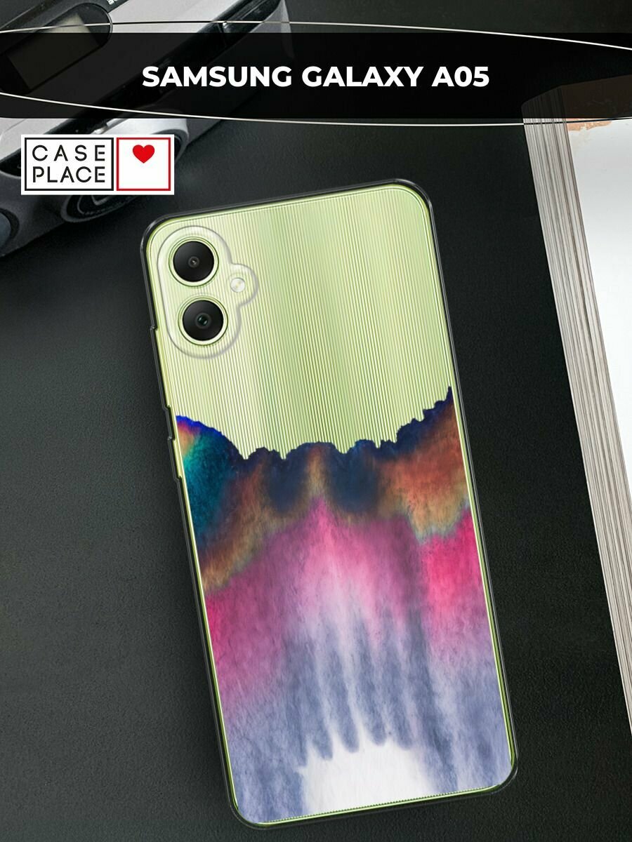 Чехол на Samsung Galaxy A05 / Самсунг Галакси A05 с принтом Акварельная абстракция, прозрачный