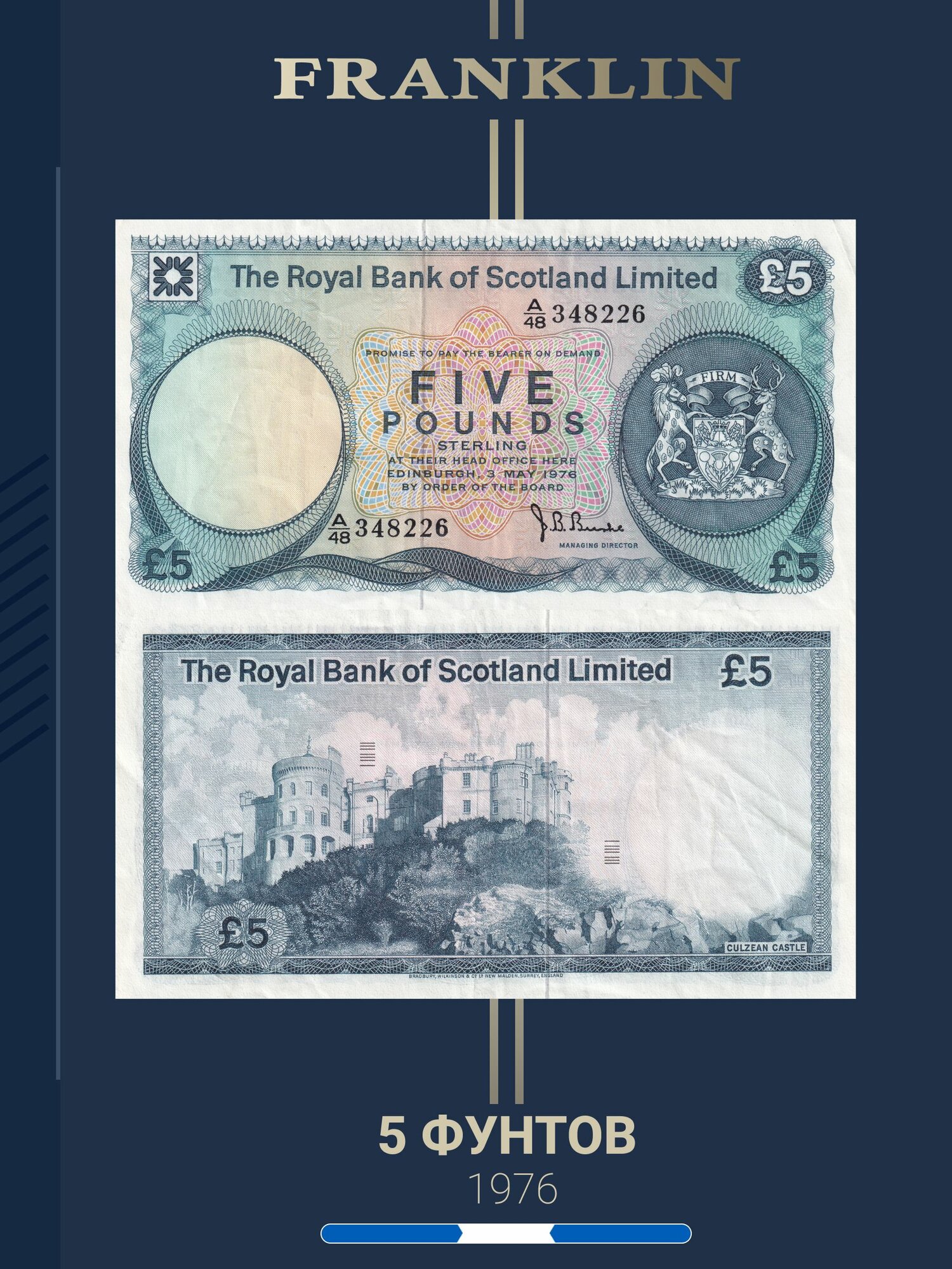 Банкнота Шотландия 5 фунтов 1976 год (VF) Pick 337а.5