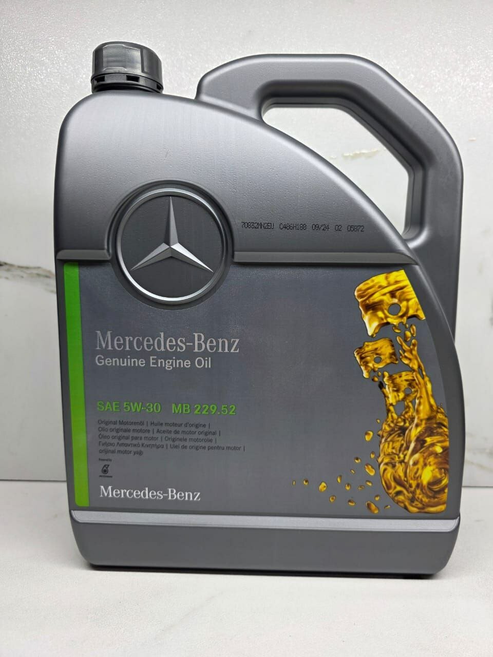 Моторное масло Mercedes-Benz MB229.52, 5W-30 оригинал 5 литров синтетическое A000989330913ABDE