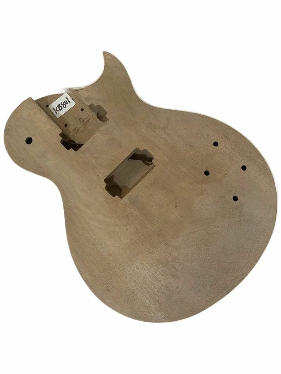 Полуфабрикат корпуса гитары LP без лака (выпуклая лицевая дека, пазы под хамбакеры) для замены в DIY-проектах незначительные дефекты поверхности с трещинами