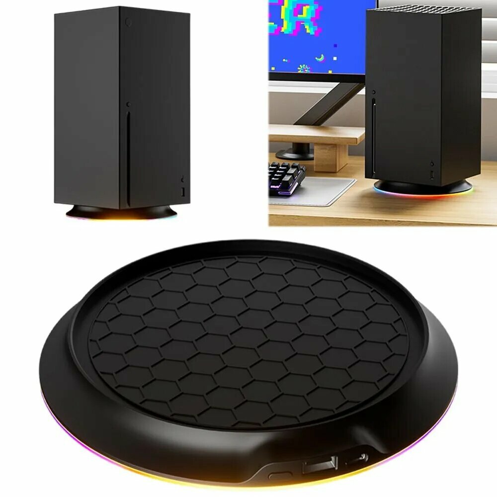 Вертикальная RGB подставка для Xbox Series X с охлаждением и противоскользящей док-станцией