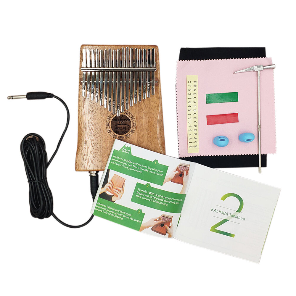 Калимба Мбира Тумб Пианино Портативный 17 Клавиш Массив Дерева Заряжаемый Музыкальный Инструмент Подарок для Любителей Музыки Начинающих