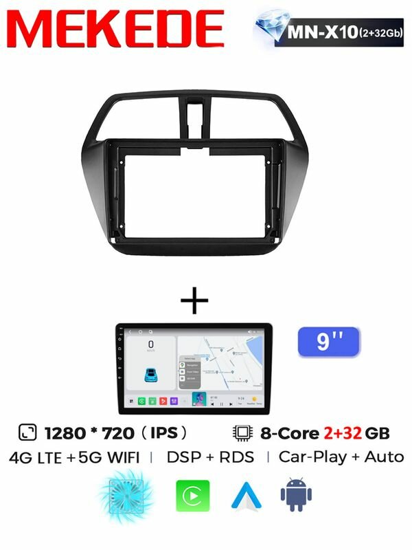 Магнитола 9" Mekede MN X10 Pro 2/32 Gb Suzuki SX4 2 S-Cross 2012-2016 carplay