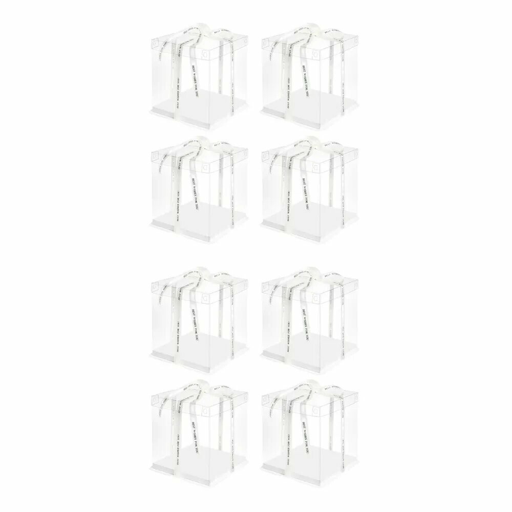 Набор из 8 прозрачных коробок из пэт для тортов и десертов, упаковка для еды