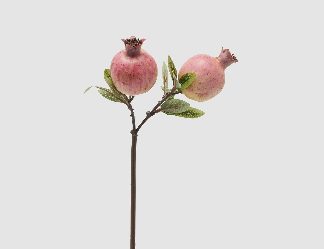 Декоративная искусственная ветка зрелые гранаты, пластик, розовая, 33 см, EDG 2500029A330-1