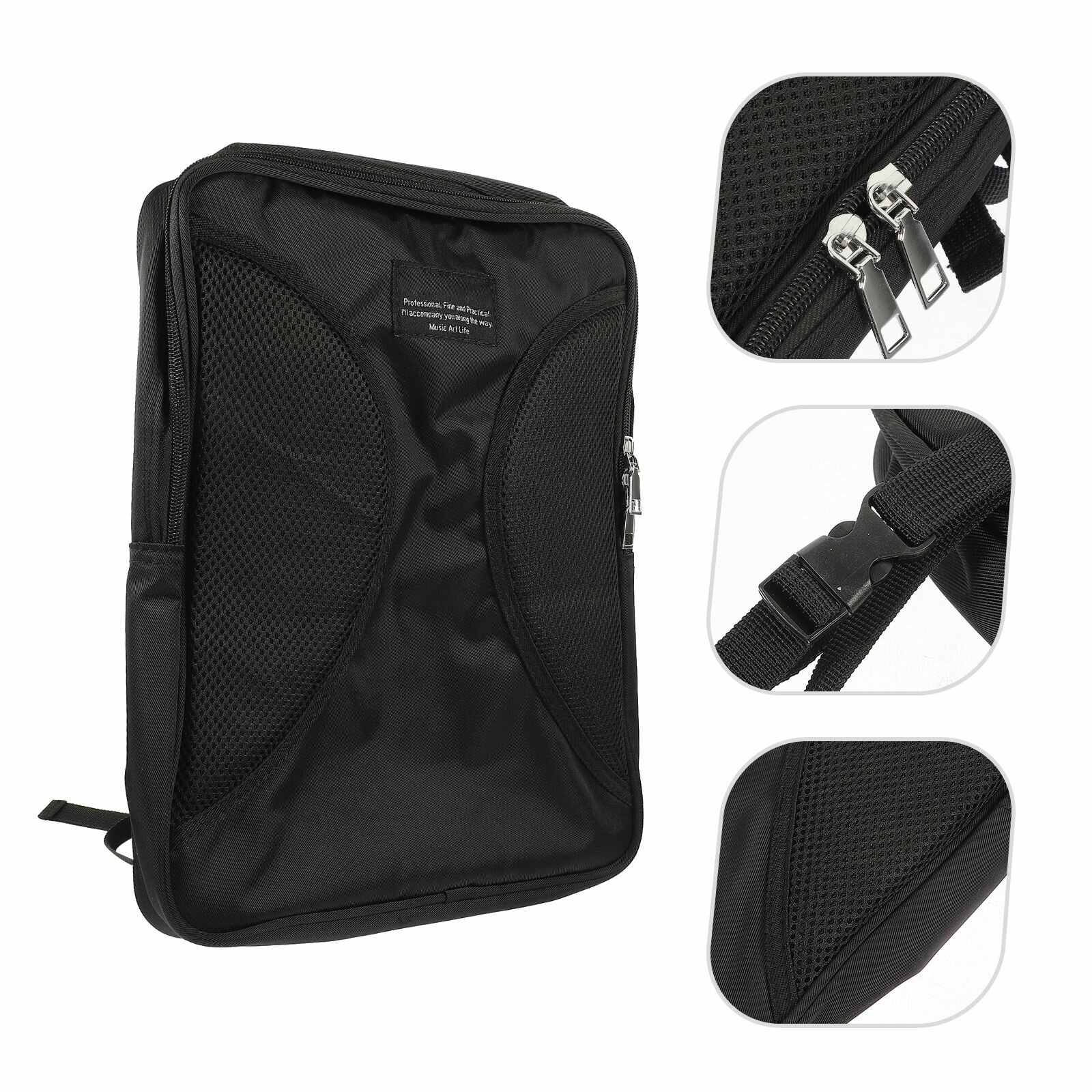 Набор из 4 черных сумок для хранения нот с водоотталкивающим покрытием и удобной застежкой