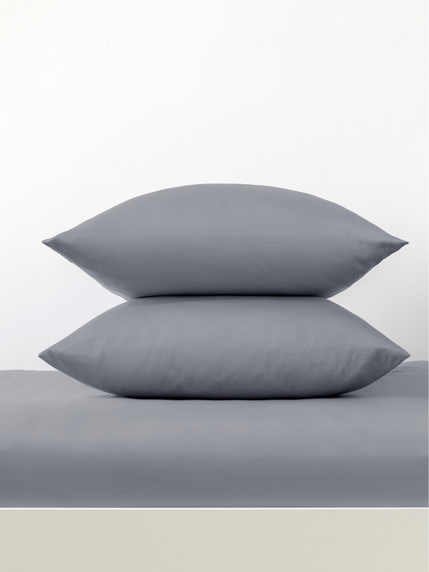 Комплект наволочек сатин 70х70 (2 шт.) "Cozy Home" рис. 41274-1 Серебристо-серый/Silver grey