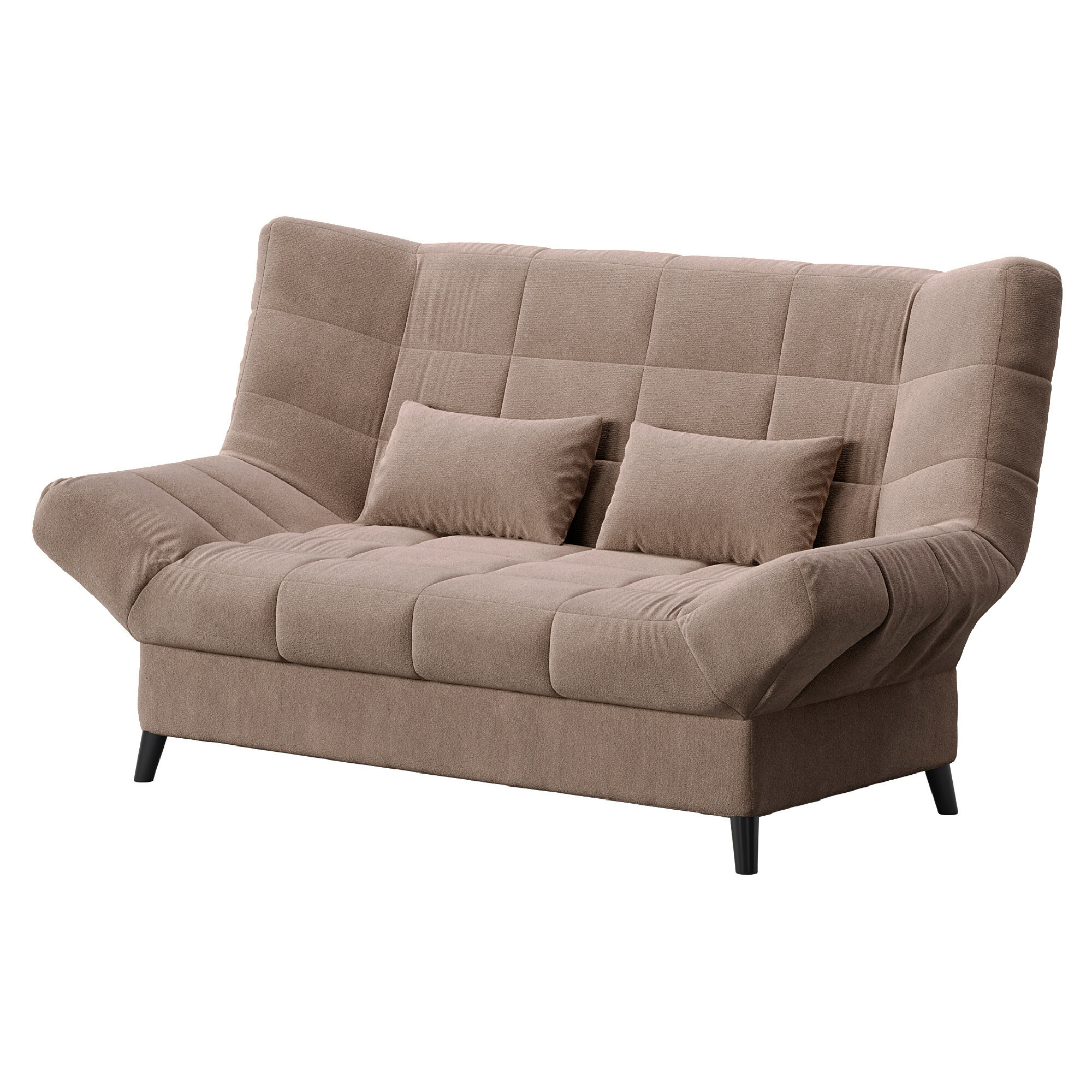 Диван Клик-Кляк Классик Какао, матрас Ортопедический НПБ, микровелюр