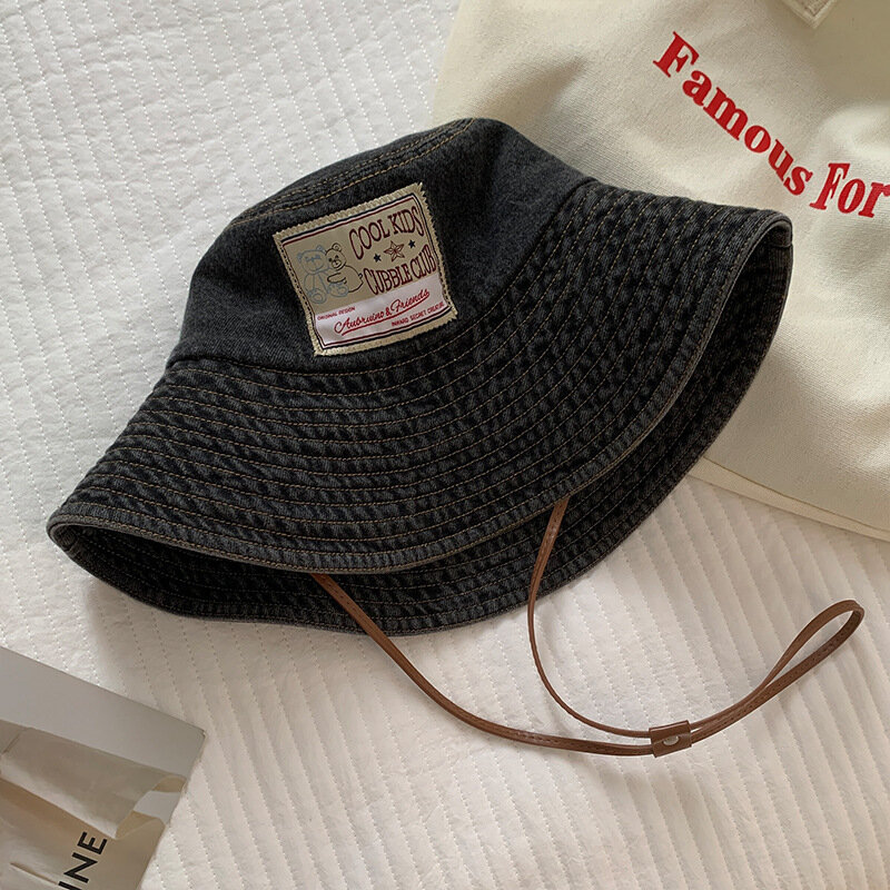 Новая женская рыбацкая шляпа из джинсовой ткани в японском стиле, потертая и потертая в стиле ретро, с большими полями, открывающая лицо, маленькая солнцезащитная шляпа