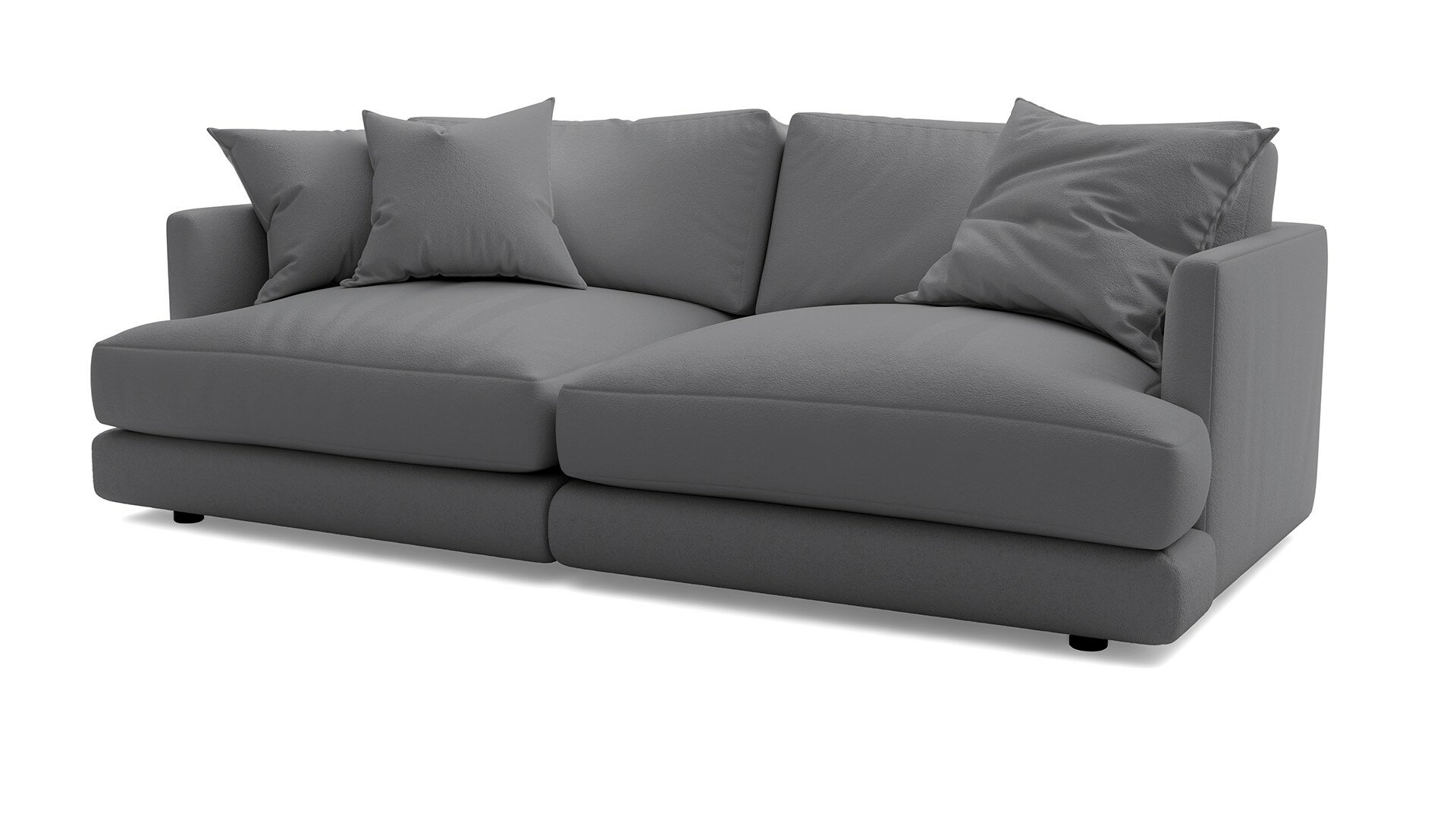 Диван Ибица 2 Velutto 52 NEW 212x105x87 см, серый Велютто, еврокнижка Дом мебели для вас