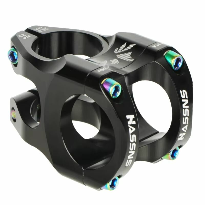 HASSNS HA35, регулируемый алюминиевый руль для горного велосипеда, сверхлегкая полая штанга диаметром 35 мм, короткая мощность и высокая интенсивность спуска (черный)