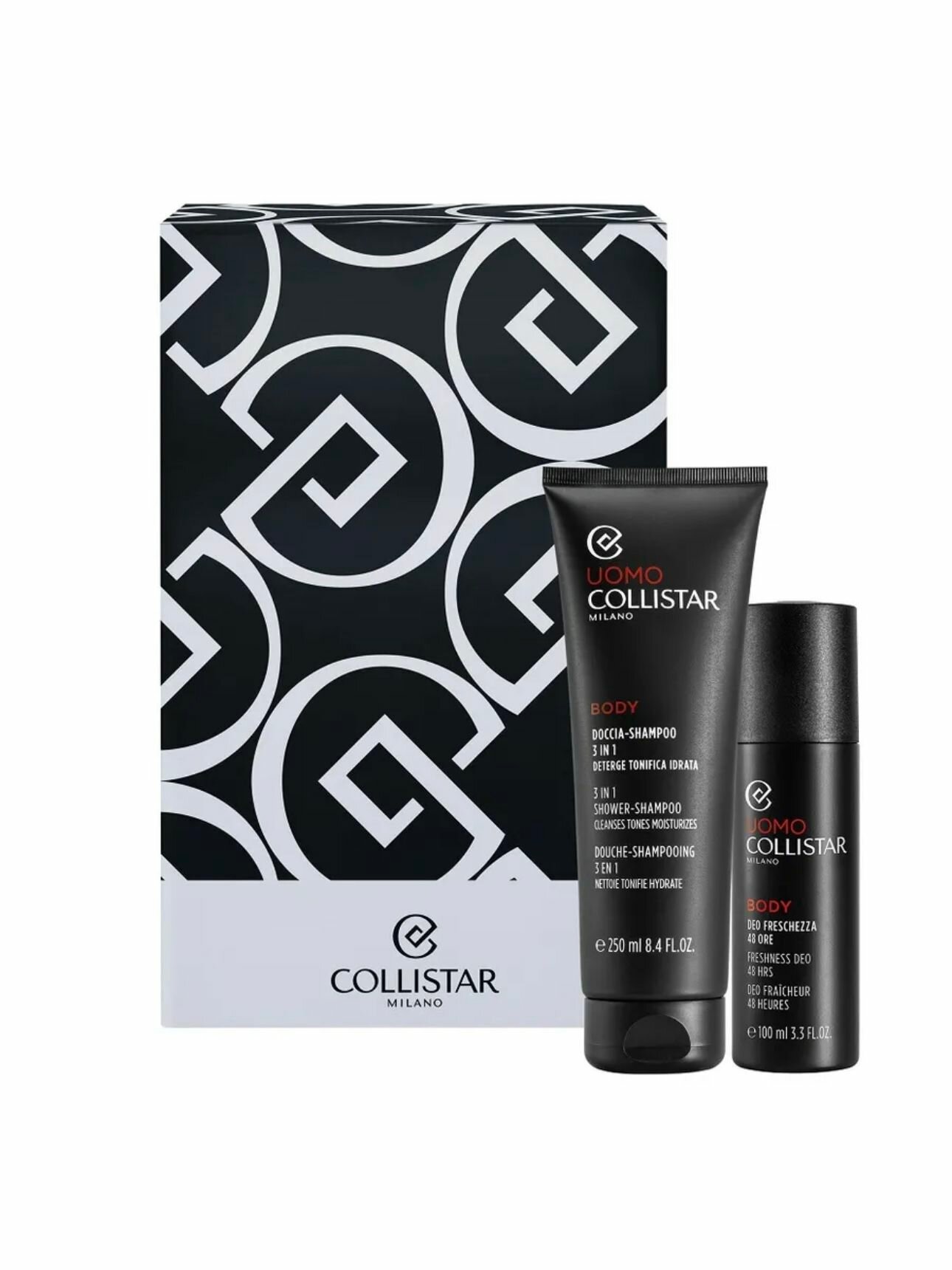 Мужской набор Collistar 3in1 Shower-Shampoo+Freshness Deo 48Hrs (250+100) мл